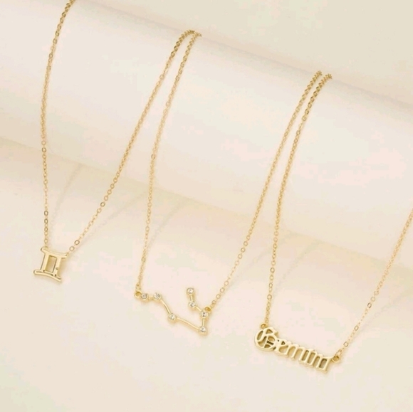 Jewelry | Zodiac Sign Gemini 3pc Set Necklace | Poshmark